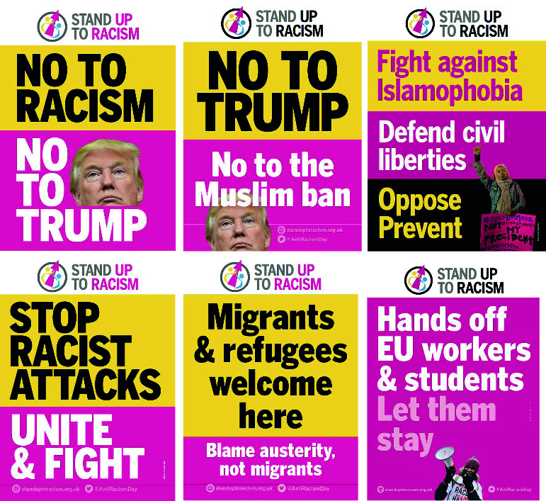 sutr placards - Stand Up to Racism
