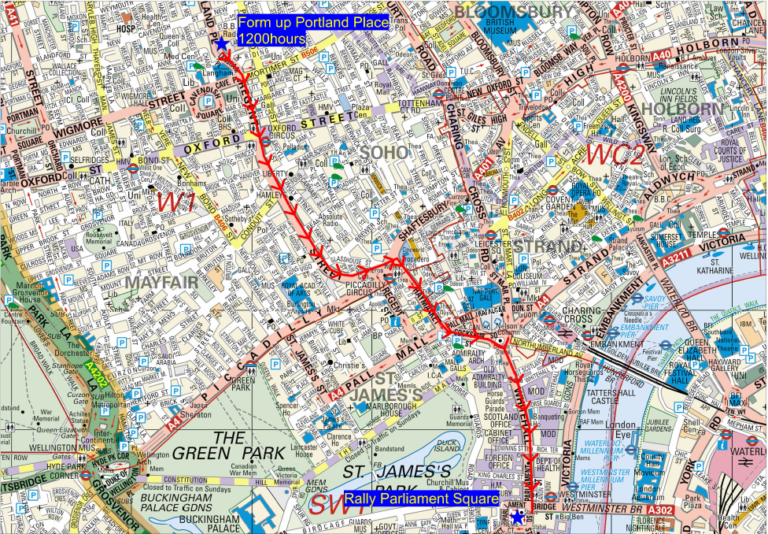 M18 route map - Stand Up to Racism