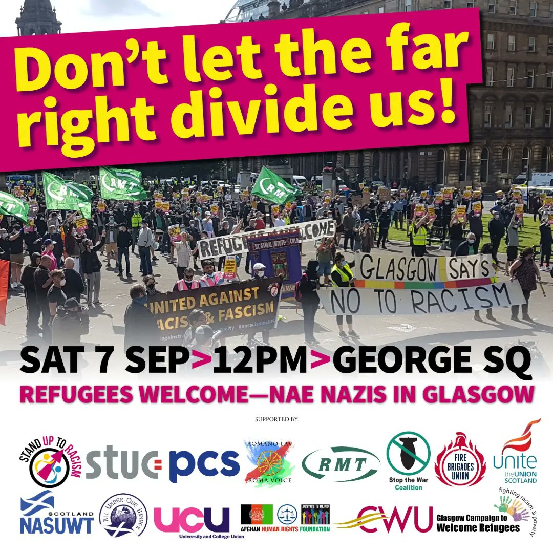 glasgow 7th september - don;t let the far right divide us - Stand Up to ...