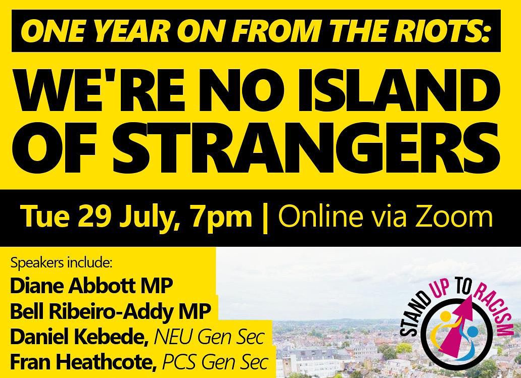 One year on from the riots: we're no island of strangers – online meeting