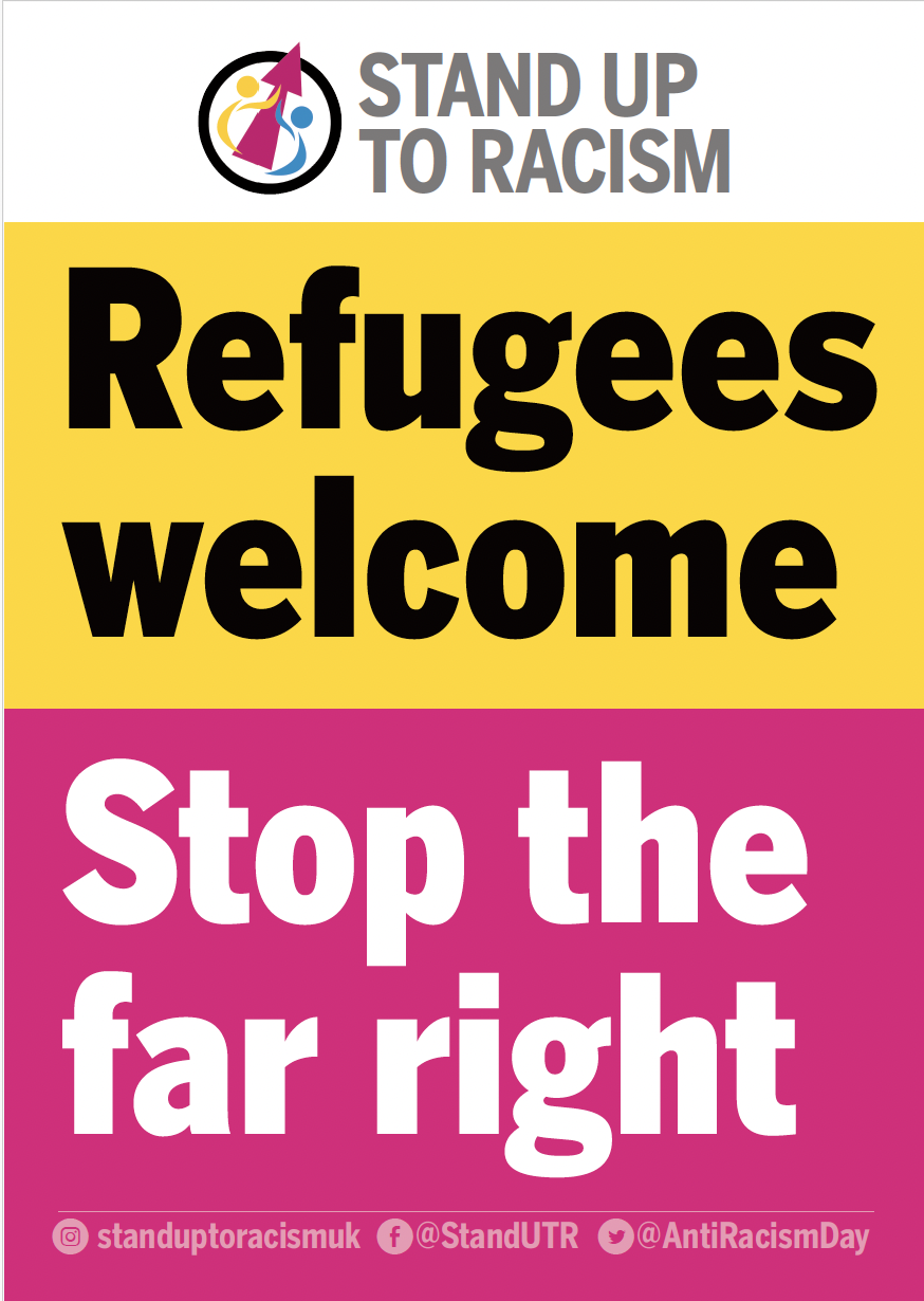 SUtR refugees welcome stop the far right A3 screenshot - Stand Up to Racism